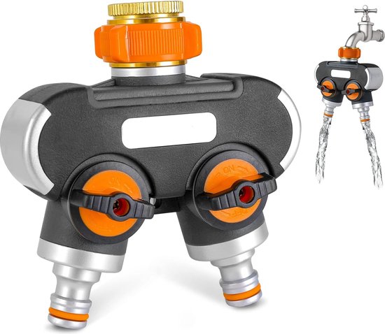 2-weg verdeler water, 3/4 inch en 1/2 inch waterverdeler, met adapter voor tuinslang,... | bol