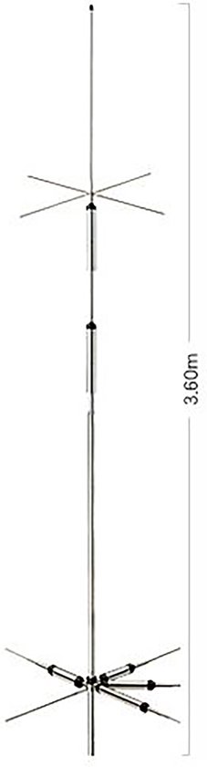 Diamond CPVU8 80-40-20-15-10-6-2m en 70cm Antenne 270cm | bol