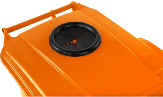 Afvalcontainer 240 liter oranje met glasrozet en slot | PMD container | bol
