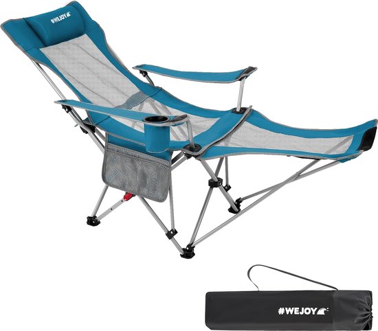 2-in-1 campingstoel, inklapbare ligstoel, opvouwbare strandstoel met ...