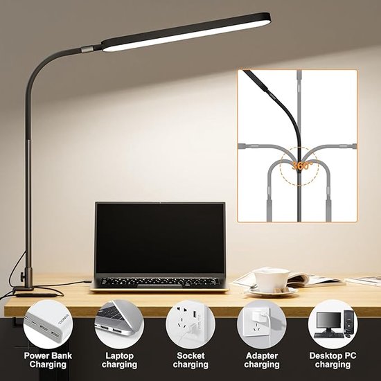 Desk Lamp - Desk Accessories - Desk Lighting - Space Saving - Desk Lamp ...