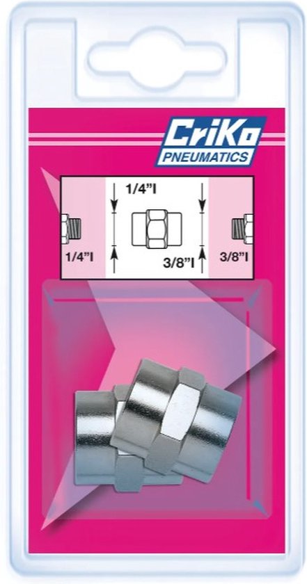 CriKo verloopstuk 3/8" binnendraad x 1/4" binnendraad - Voor compressor ...