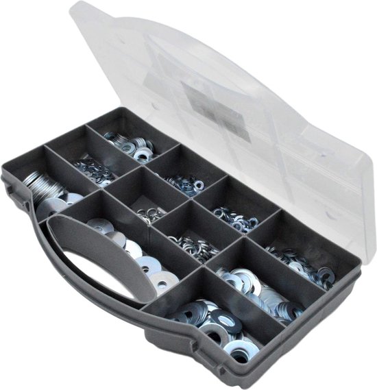 Sluitringen assortiment verzinkt M3 tot M12 1050 onderdelen in ...