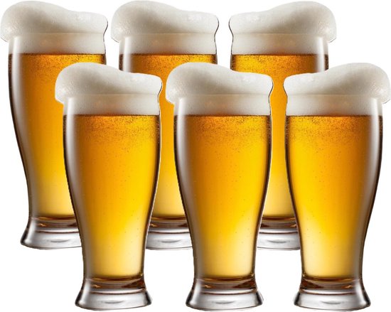 LAV Bierglazen - 6x - 565 ml/0,56L - stevig glas - Stijlvolle glazen - Halve... | bol