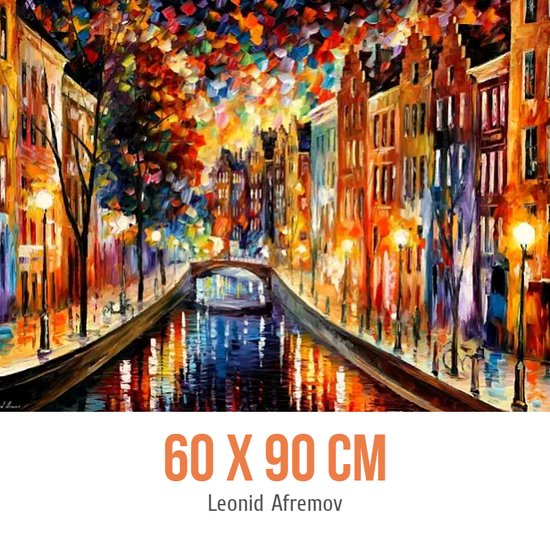 Allernieuwste.nl® Canvas Schilderij Amsterdamse Grachten met Paletmes - Modern -... | bol