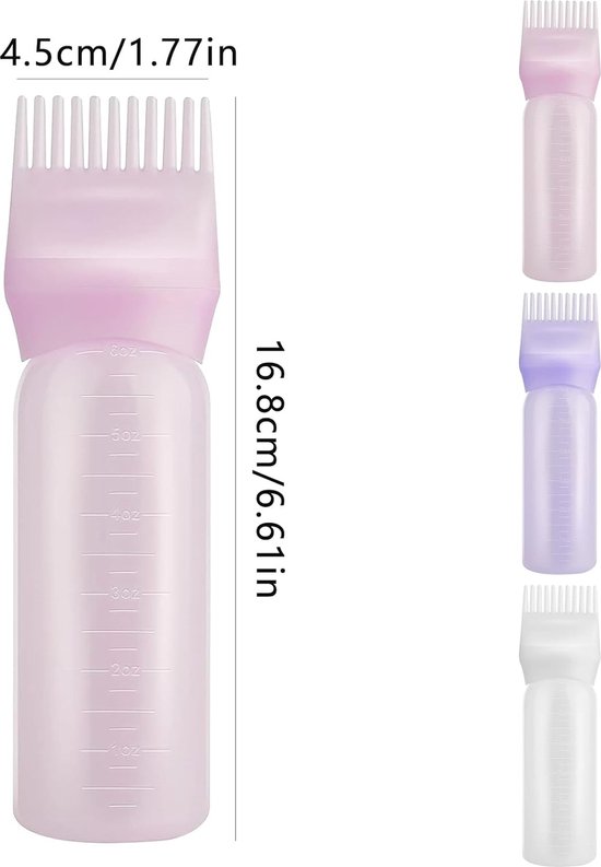 3 stuks haarolie applicatorfles met kwast, olie-applicator, flesje voor ...