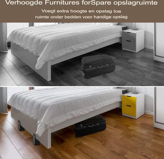 Meubelverhogers Set - Bedverhogers voor Optimaal Comfort - Verhoogt ...