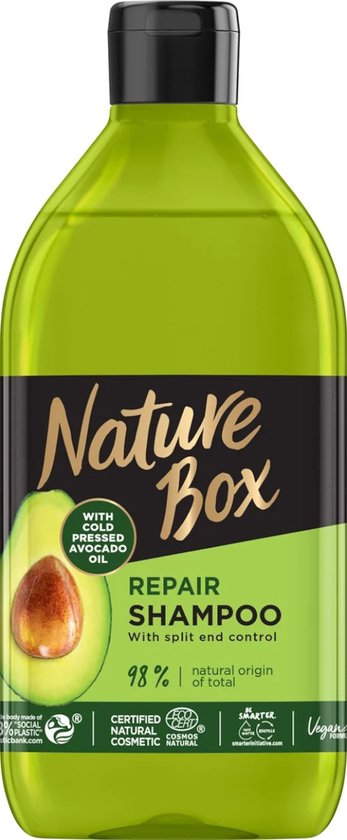 Nature Box Shampoo - Avocado olie - Herstelt beschadigd haar - 385ml | bol
