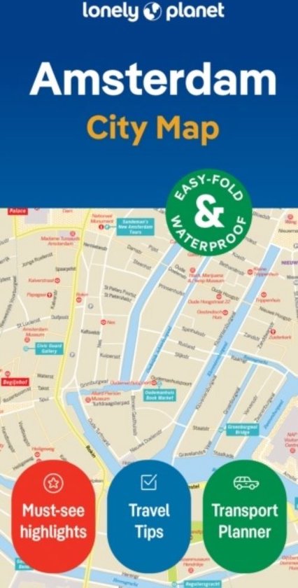 Map- Lonely Planet Amsterdam City Map | bol