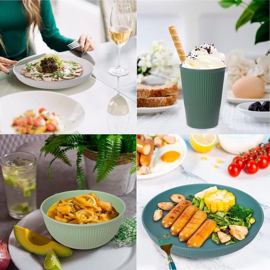 45-delige campingbesteksets voor 4 personen inclusief borden en kommen ...