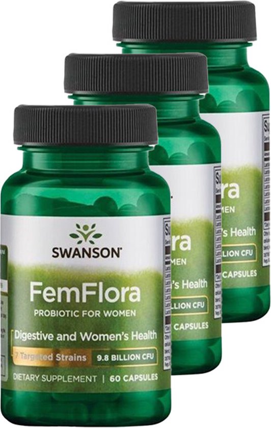 Swanson | Femflora | 60 Capsules | 3 stuks | 3 x 60 capsules | bol