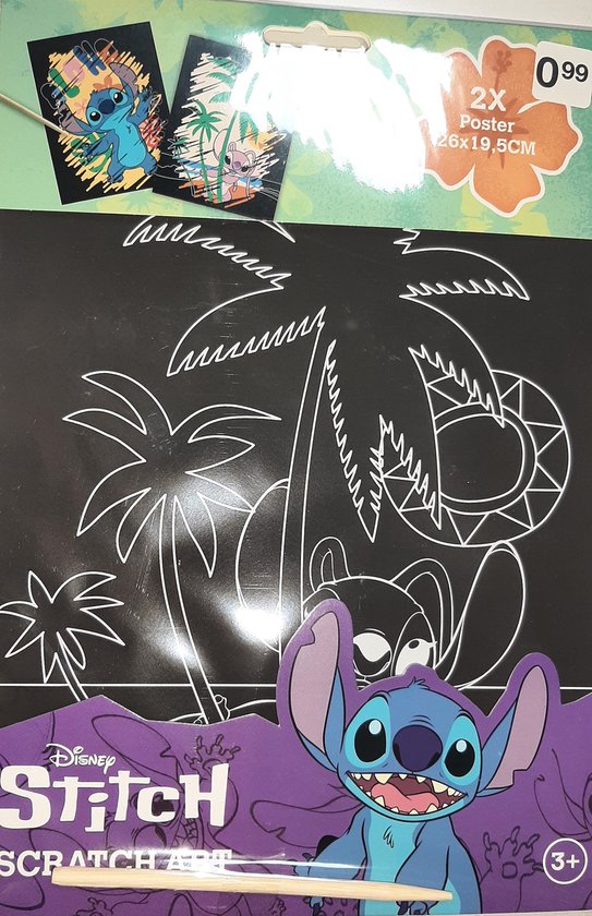 Disney Stitch - scratch kras kunst - 2x poster 26x19,5 cm - disney ...