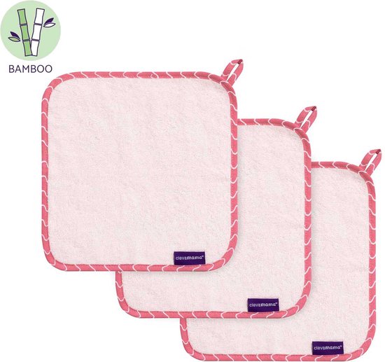 Bamboe baby monddoekjes | wasdoekjes | 25x25cm | set van 3 | Roze ...
