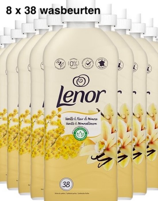 8x Lenor Wasverzachter Vanille & Mimosabloem 38 Wasbeurten 798 ml | bol