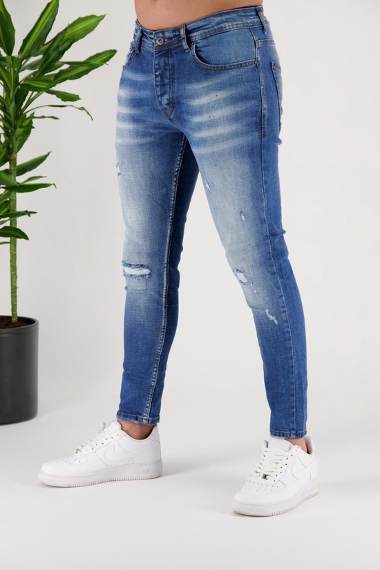 Skinny Jeans Splashed Light Blue | bol