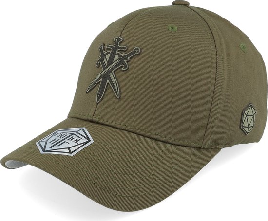Hatstore- Swords Crossed Wooly Combed Olive Flexfit - Critiql Hit Cap | bol