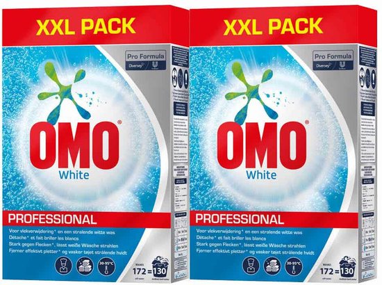 2x Omo Professional Wasmiddel Poeder Witte Was 130 Wasbeurten Pro ...
