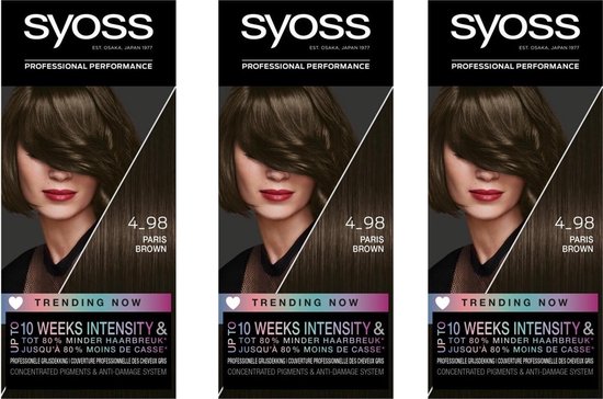 SYOSS Color baseline 4-98 Paris Brown - 1 stuk - Voordeelverpakking 3 ...