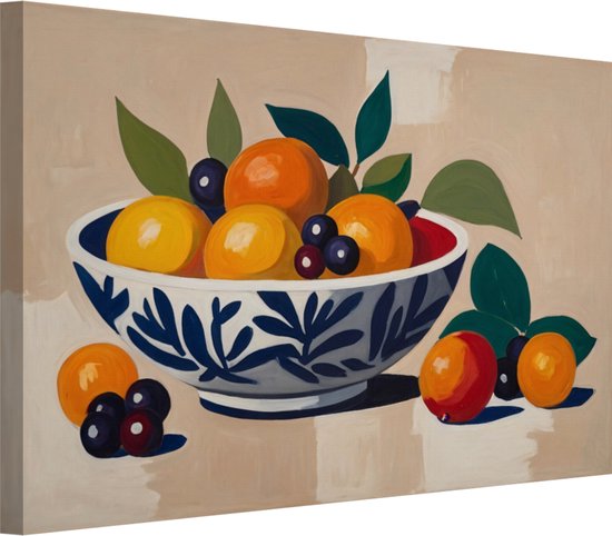 Schaal met fruit portret - Fruit schilderijen - Muurdecoratie Eten ...