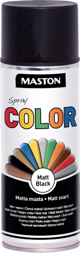 Maston Color Spuitverf - Mat - Zwart - Decoratieve Spuitverf - 400 ml - spuitbus verf | bol