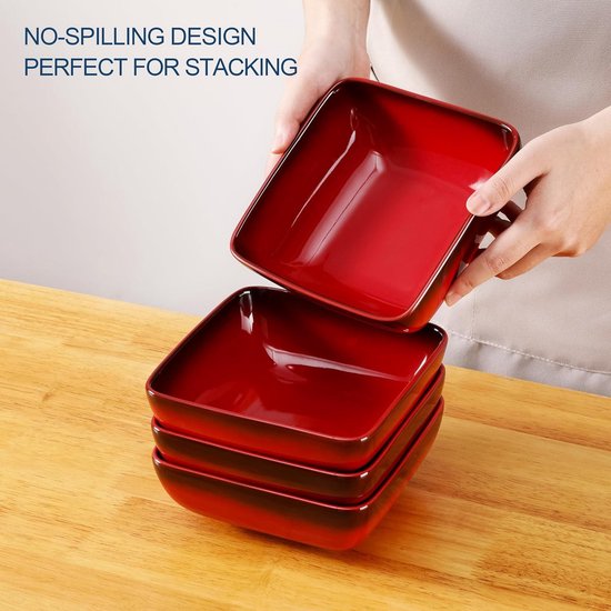 4 stuks mueslikommen van aardewerk soepkom/saladekom 800 ml voor ...