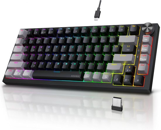 Sounix Gaming Keyboard - Hot Swappable Switch - 70% Mechanisch Qwerty ...