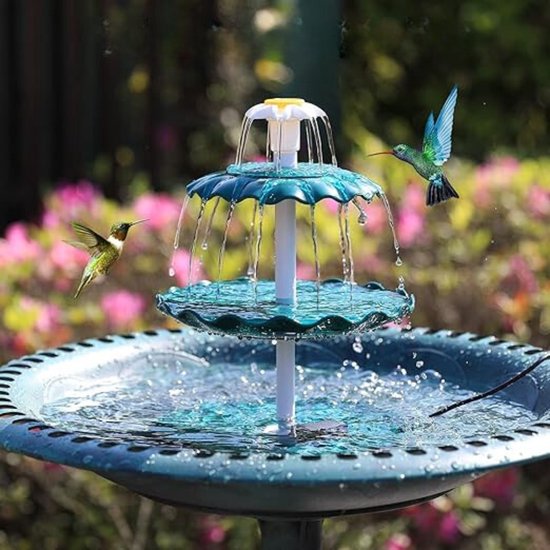 Solar Fontein op Zonne Energie - Vogelbad - Waterornament voor Buiten ...
