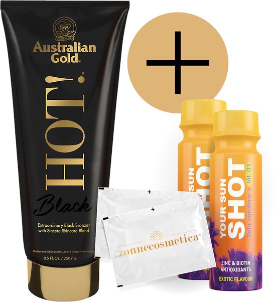 Australian Gold - Hot! Black + 2 Your Sun Shots + 2 Verfrissingsdoekjes ...