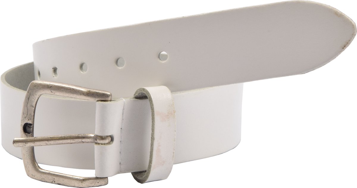 Elegante Witte Broekriem 4 cm Breed, 105 cm Lang - Unisex Riem met Gesp ...