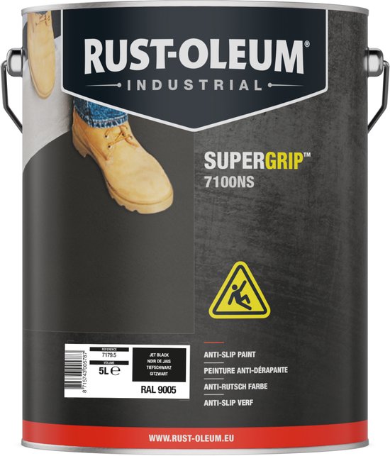 Rust-Oleum SuperGrip Anti-Slip Coating RAL 9005 Vloerverf 5 liter | bol