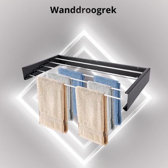 Wasrek aan Muur - Wanddroogrek - Inklapbaar Wasrek - Hangend Droogrek ...