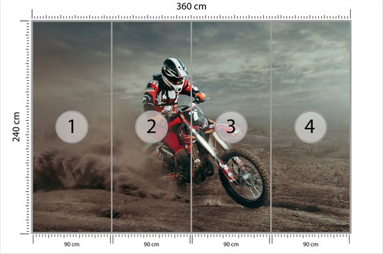 Fotobehang Motorcrosser In De Woestijn | bol