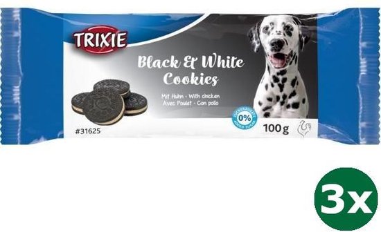 3x4 st 100 gr Trixie black & white cookies hondensnack | bol
