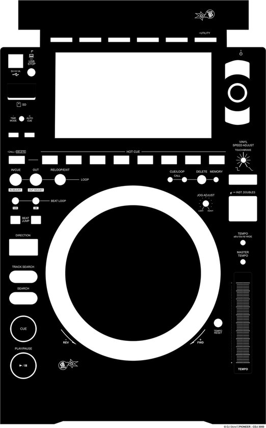 dj-skins Pioneer DJ - CDJ-3000 Skin - Black - DJ-skin | bol