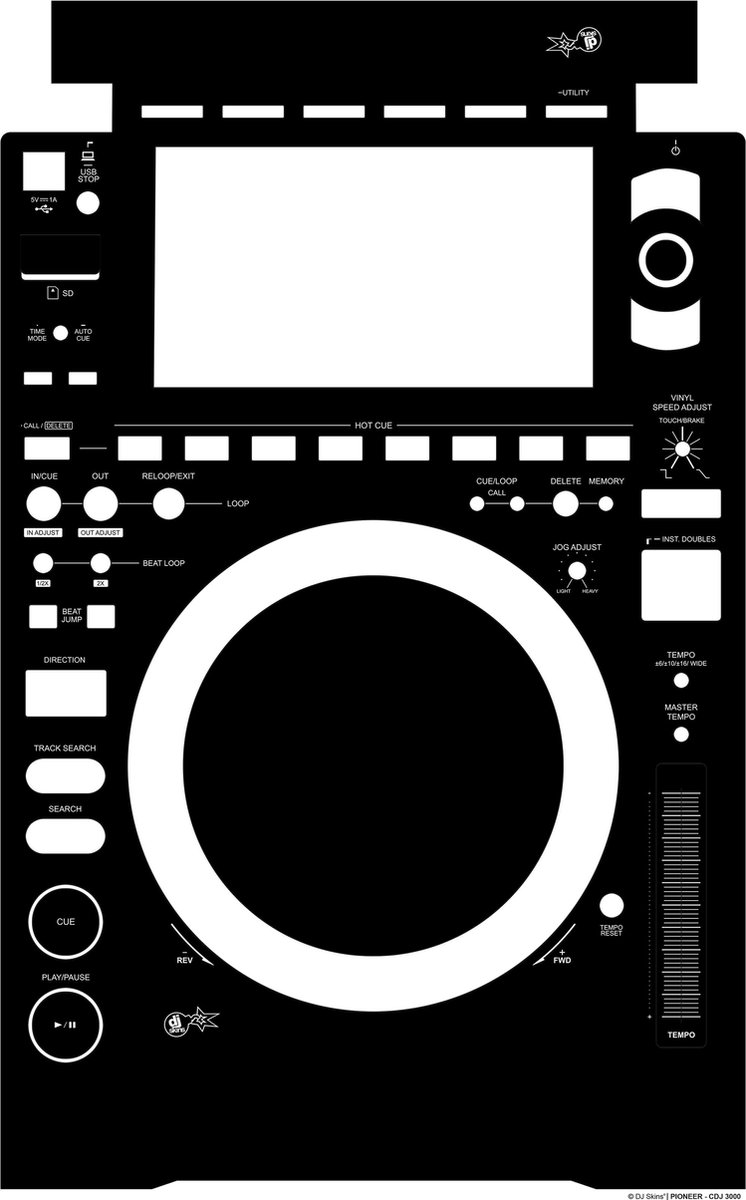 dj-skins Pioneer DJ - CDJ-3000 Skin - Black - DJ-skin | bol