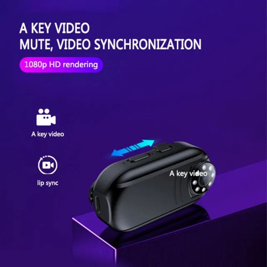 Full HD Mini Camera - Body Cam - 1080p Full HD - DV-60 - 256GB | bol.com