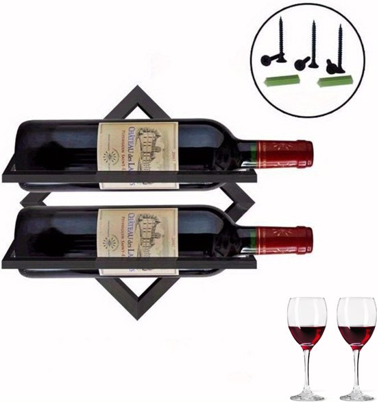 Arvona Wijnrek - Flessenrek - Wijnhouder - Muur Montage - Inclusief ...