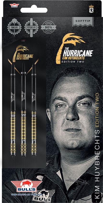 Bull's Kim Huybrechts 90% Tungsten Black E2 19 gram Softtip Dartpijlen ...