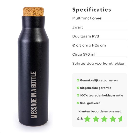 Thermosfles 590ml - RVS - Isolatiefles - Thermoskan - RVS Fles ...