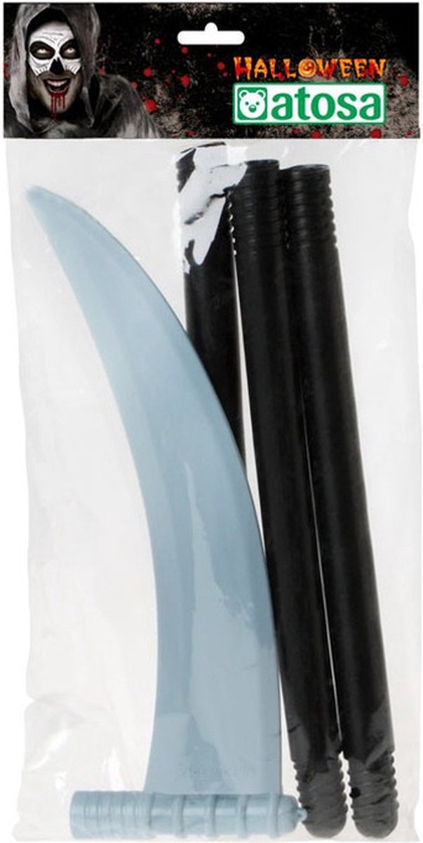 Zwarte zeis van magere Hein - plastic - 110 cm - Halloween verkleed ...