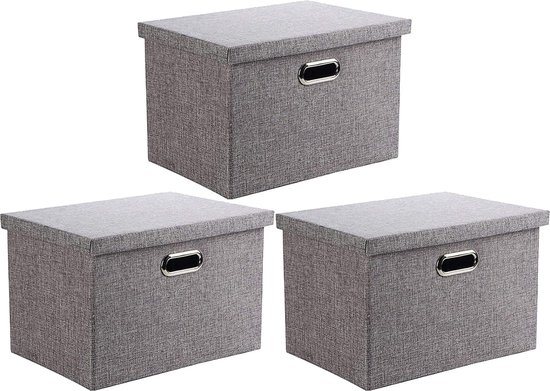 Opbergdoos met deksel, groot, opvouwbare opbergdozen medium, 39 x 27 x ...