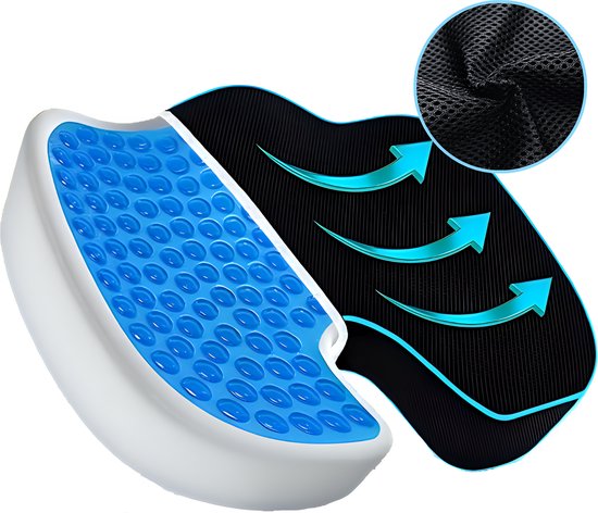Roveli - Stuitkussen – Stevig - Premium Cooling Gel - Ergonomisch ...