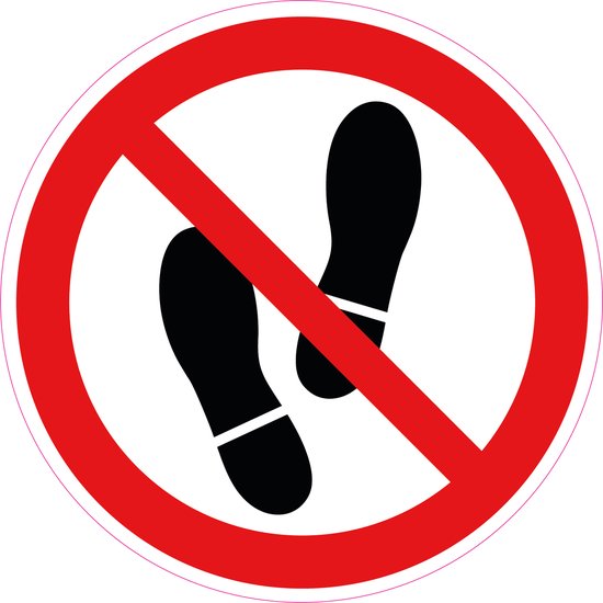 15x 5cm Verbodsstickers ISO 7010 Betreden van ruimte verboden - P024 ...