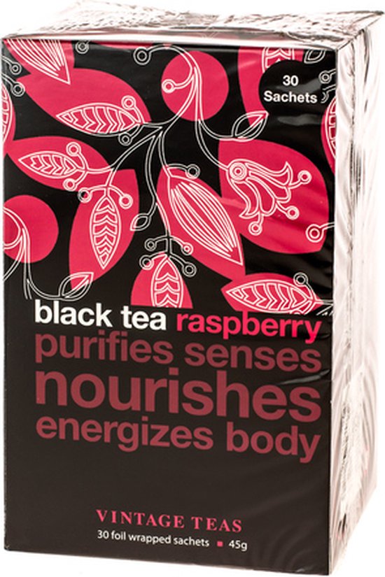 Vintage Teas - Black Tea Raspberry - 30 teabags | bol