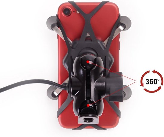 Telefoonhouder voor motorfiets, 360 graden draaibaar, telefoonhouder ...