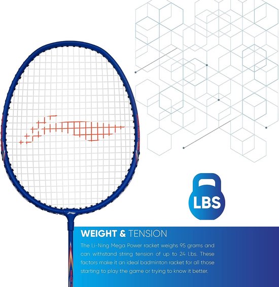Li -Ning Mega Power 9 - (gespannen) Aluminium badminton racket met ...