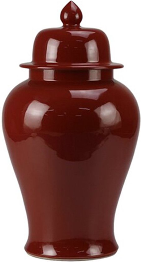 Fine Asianliving Chinese Gemberpot Porselein Rood Handgemaakt D24xH44cm ...