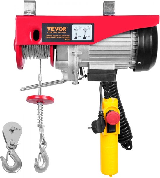 Elektrische Lier 300 kg tot 600 kg hefhoogte 12 m Kabeltakel motorlier 1150 W koperen... | bol