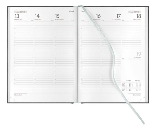 Castelli H76 agenda 2024 - A5 - week - staand - Omslag Balacron - 14.5 x 20.5 cm - zwart | bol