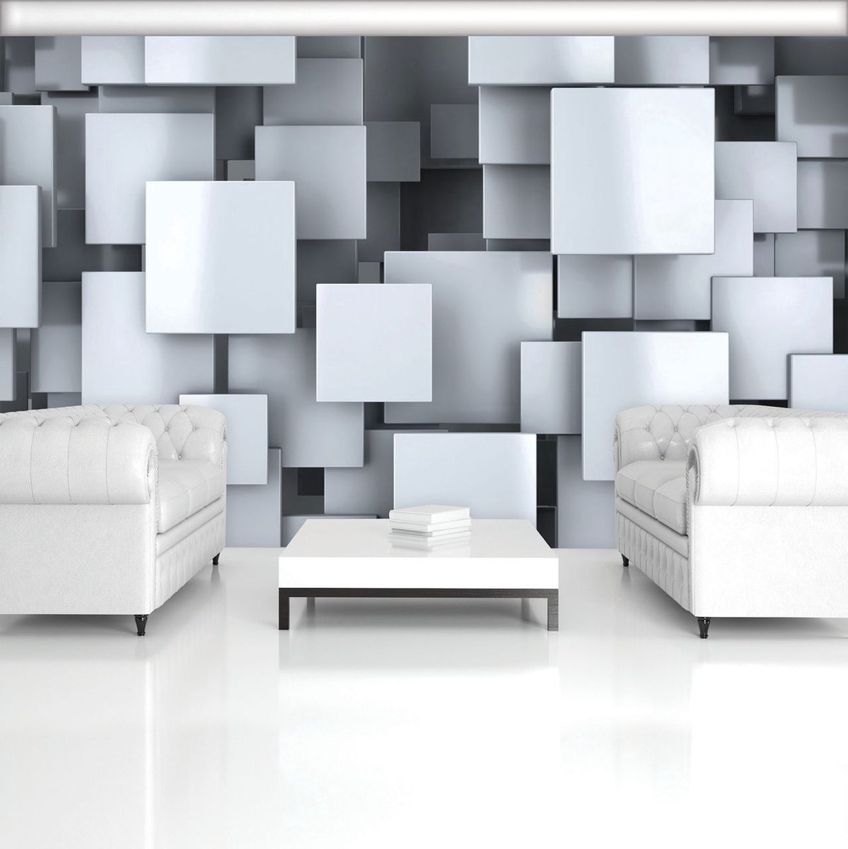 Fotobehang - Vlies Behang - Vierkanten in 3D - 368 x 254 cm | bol.com